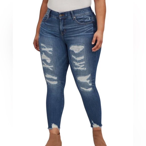 torrid | Jeans | Bombshell Skinny Premium Stretch Highrise Destructed ...